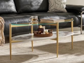 The Gypsy Shrine Shrine Weißer Couchtisch aus Glas, modernes Design