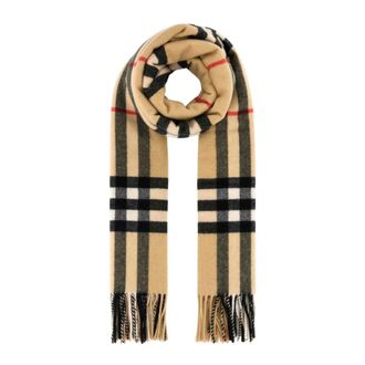 Burberry unisex, Accessoires, Beige, Taille: ONE Size &Eacute;charpe en cachemire brod&eacute;e