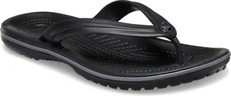 Crocs Zehentrenner CROCS Crocband Flip, Herren, Gr. 46, schwarz (schwarz, slate grau), Croslite, Schuhe Zehentrenner, Sommerschuh, Schlappen, Poolslides, Di