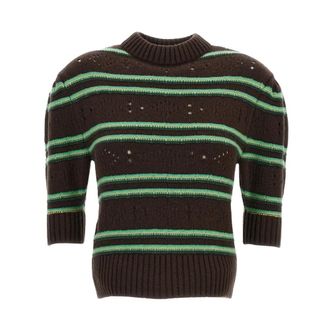 Marni Cashmere-Pullover mit Ajourmuster - - Knitwear - Damen - Braun - XS