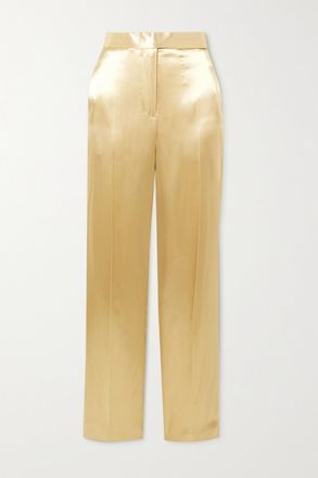Victoria Beckham Hose Mit Geradem Bein Aus Satin - Creme