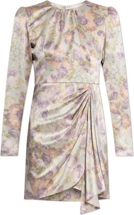 Alessandra Rich Femme, Robes, Multicolore, Taille: 38 FR Robe en Soie &agrave; Motif Floral
