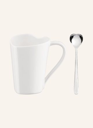 Alessi 2-Tlg. Set: Henkelbecher To Und Teel&ouml;ffel Big Love weiss