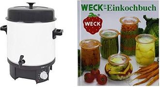 Clatronic EKA 3338 Einkochautomat mit Zapfhahn, 25 Liter, 1800 Watt, weiß & WECK Einkochbuch 00006376 deutsch, Anleitung zum Einkochen, gebundene Ausgabe, 144 f
