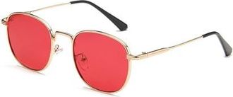 Generic Lunettes De Soleil Tendance En M&eacute;tal For Hommes Et Femmes, Monture Fine, Id&eacute;ales For Les Sports Vacances Plein Air(Red)