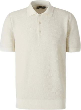 Canali Homme, Tops, Beige, Taille: 3XL Cotton Knit Polo