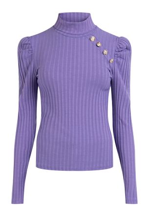 Mymo Rippstrickpullover Damen lila