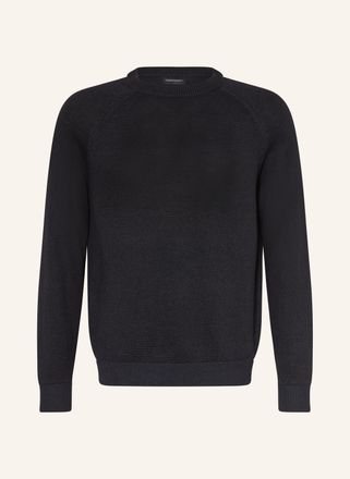 Strokesman's Strokesmans Pullover Mit Leinen blau