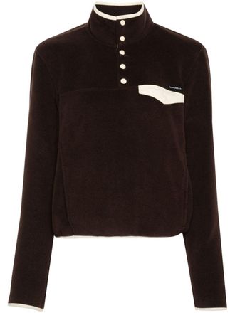 Sporty & Rich pull en polaire &agrave; logo appliqu&eacute; - Marron