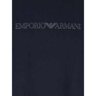 Emporio Armani Logo-Print Cotton T-Shirt - Navy