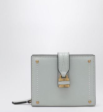 Chlo&eacute; Paddington square wallet in aqua blue leather