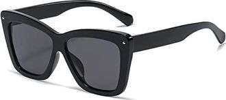 Generic Lunettes de soleil style rue oeil de chat à large monture pour femmes, lunettes de vacances en plein air pour célébrités Internet (couleur : D, taille