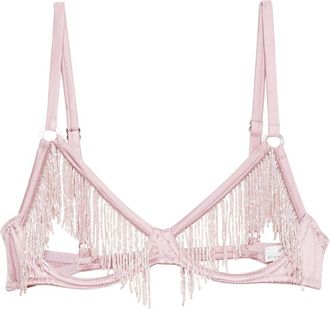 Fleur du Mal BH mit Perlenfransen - Rosa