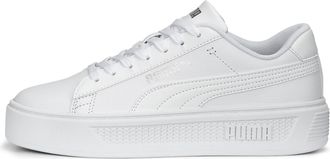 Puma Smash Platform V3 Mädchen Sneaker, Puma White Puma Silver, 37.5 EU