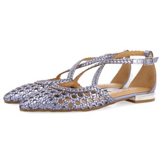 Gioseppo Leskovic Ballerinas aus Leder, Blau, mit Zopfmuster für Damen, blau, 37 EU