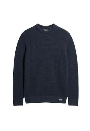 Superdry Jumper en Tricot texturé T-Shirt, Eclipse Navy Heather, XXL Homme