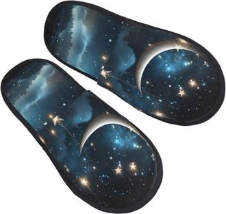 Generic Chaussons Étoiles Suspendues De La Lune Dans Le Ciel Nocturne Doux Pantoufles Confortable Pantoufles En Coton Pour Hiver Hôtels Automne L