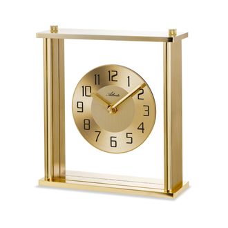 Atlanta Mocassin Tischuhr Glas Metall Gehäuse Analog Quarz Gold - 3117/9