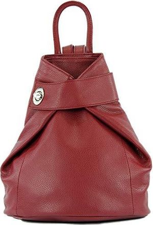 modamoda.de T179 - sac à dos pour femme en cuir italien, Couleur:Pourpre Rouge