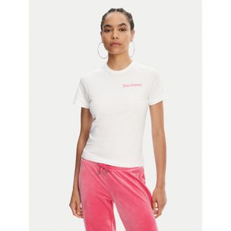 Juicy Couture T-Shirt La Beach JCWCT125319 Wei&szlig; Regular Fit