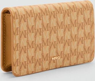 Mango Kleine Geldbörse mit Logo-Print gelb - Damen - Einheitsgröße - MANGO