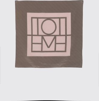 Toteme Quadratischer Seidenschal mit zentralem kontrastierendem Logo-Print