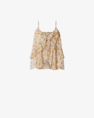 Isabel Marant Top Briara - Femme - Clair Jaune-&eacute;cru - Taille34 - Marant &Eacute;toile