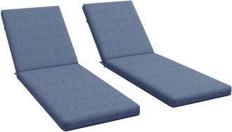 OUTSUNNY Lot de 2 matelas pour transat bain de soleil - dim. 190,5L x 58,4l x 7H cm - cordons dattache - bleu
