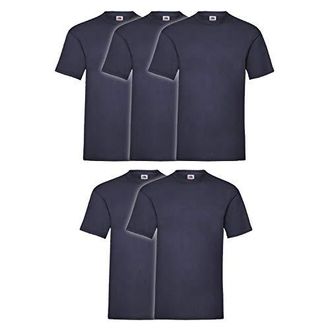 Fruit Of The Loom Valueweight Lot de 5 T-Shirts pour Homme, bleu marine, XXXXXL