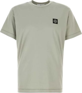 Stone Island T-Shirt mit Logo-Patch - Gr&uuml;n
