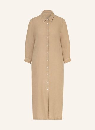 120% Lino 120%Lino Hemdblusenkleid Aus Leinen beige