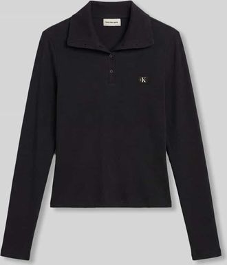 Calvin Klein Jeans Slim Fit Langarmshirt aus Baumwoll-Mix