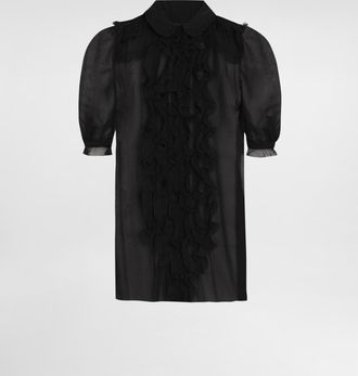 Dolce & Gabbana Hemd Aus Chiffon - Frau Blusen Und Tops Schwarz Seide 50