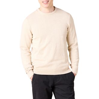Amazon Essentials Herren Lang&auml;rmliger Pullover Mit Rundhalsausschnitt, 100% Baumwolle, Erh&auml;ltlich In Gro&szlig; Und Schwer, Haferbeige Meliert, 3XL Gro&szlig;e Gr&ouml;&szlig;en