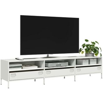 vidaXL Vidaxl - TV-Schrank Wei&szlig; 202x39x43,5 cm Kaltgewalzter Stahl
