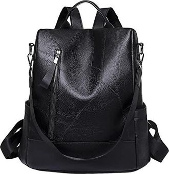 Generic Sac &agrave; dos pour enfants avec laisse en cuir souple textur&eacute; - Grande capacit&eacute; - Sac &agrave; dos d&eacute;contract&eacute; - Bretelles de fixation, Noir, taille unique