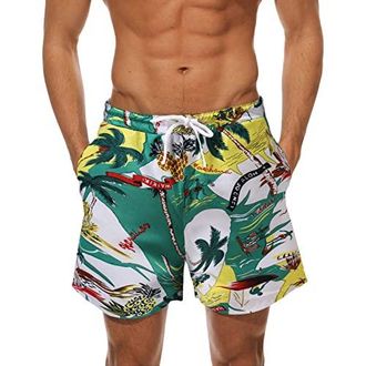 Generic Short de plage pour homme - Short d&eacute;t&eacute; tendance - Short d&eacute;contract&eacute; - Short ample imprim&eacute; - Pantalon d&eacute;contract&eacute; - Short de vacances - Pantalon coupe 