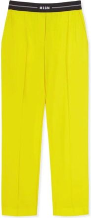 Msgm Msgm, Femme, Pantalons, Jaune, Taille: 36 FR Tapered Virgin Wool Pantalons
