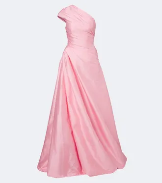 Monique Lhuillier Robe longue asym&eacute;trique