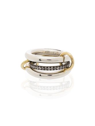 Spinelli Kilcollin 18kt Libra Gris Gelbgold- und Sterlingsilberring mit Diamant