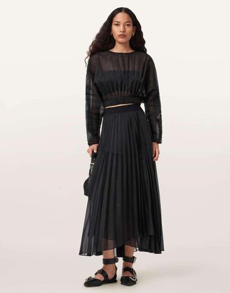 AllSaints Micaela - Jupe pliss&eacute;e - Noir