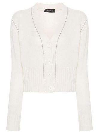 Fabiana Filippi cardigan en cachemire à ornements de perles - Tons neutres