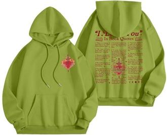 Generic Sweat &agrave; capuche &agrave; manches longues pour la Saint-Valentin 2026 pour femme (2), Vert, XXL