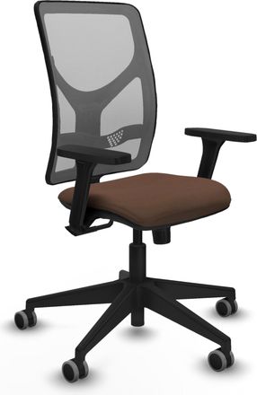 Piqueras y Crespo Stuhl mit leisen Rollen, 3D-Arme, h&ouml;henverstellbare Lendenwirbelst&uuml;tze, ausgestattet mit 3 Positionen und Schneideschaum, Grau/Dunkelbraun