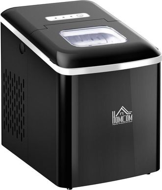 HOMCOM Homcom - Machine à glaçon 120 w - capacité réservoir eau 1,8 l - capacité réservoir glace 0,8 Kg - cuillère et panier inclus - pp noir