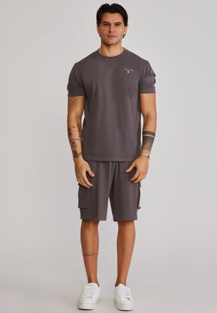 Siksilk Herren Braun T-Shirt und Shorts Set XXL