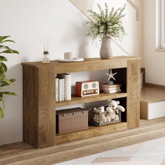 Tribesigns Konsolentisch, Beistelltisch f&uuml;r Wohnzimmer und Eingangsbereich, 110 x 35 x 75 cm, Konsolentisch Holz f&uuml;r Eingang, Flur, Foyer, Vintagebraun