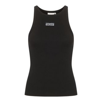 Gestuz Schwarzes Logo Tank Top - - Tops - Damen - Schwarzk - XL