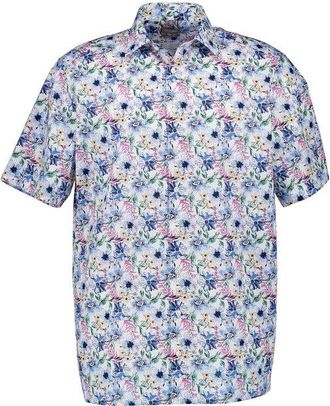 Olymp Herren Kurzarmhemd mehrfarbig geblümt Comfort Fit