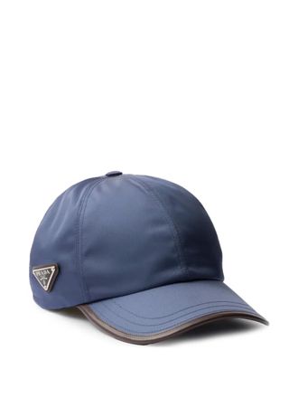 Prada Baseballkappe mit Logo-Schild - Blau